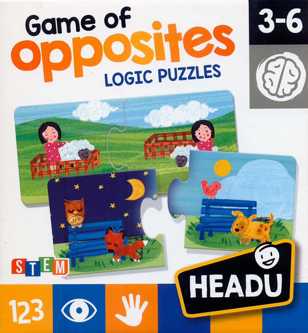 GAME OF OPPOSITES. LOGIC PUZZLES HEADU